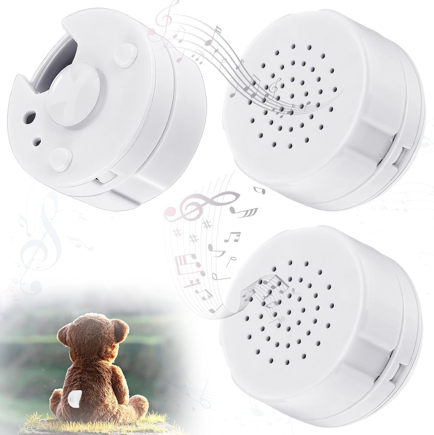 BlinkLLX 3 Pcs Voice Recorder for Stuffed Animal Bear Mini Device, DIY ...