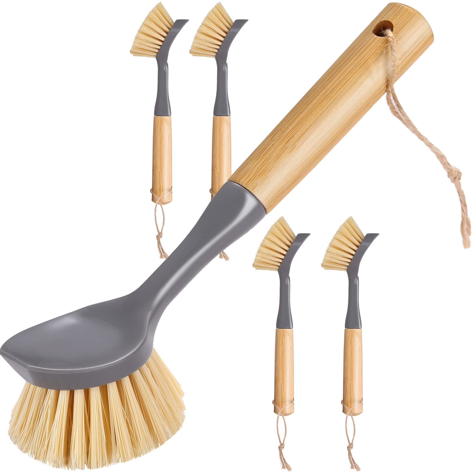 BlinkLLX 4 Pieces Kitchen Dish Brush with Bamboo Handle Scrub Brush ...
