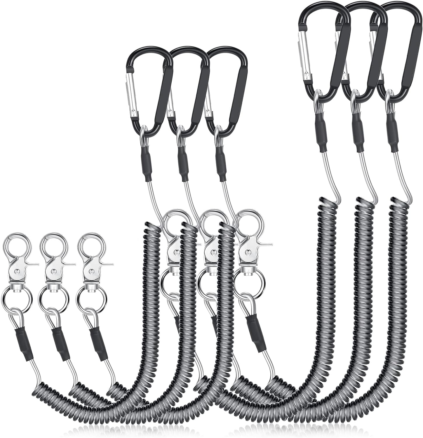 BlinkLLX 6 Pack Heavy Duty Fishing Lanyard Steel Wire Coiled Lanyard ...