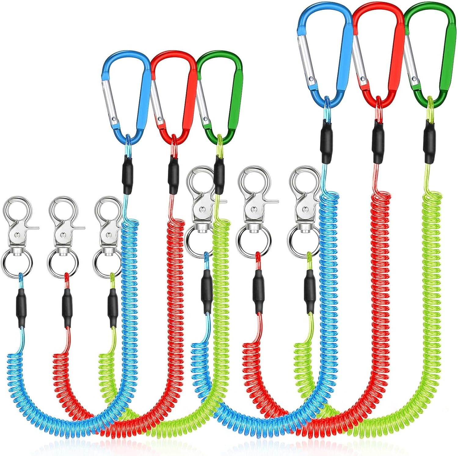 BlinkLLX 6 Pack Heavy Duty Fishing Lanyard Steel Wire Coiled Lanyard ...