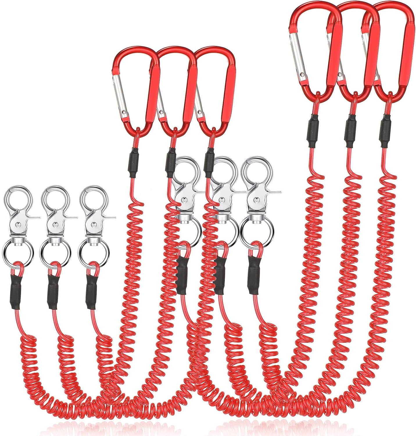 BlinkLLX 6 Pack Heavy Duty Fishing Lanyard Steel Wire Coiled Lanyard ...