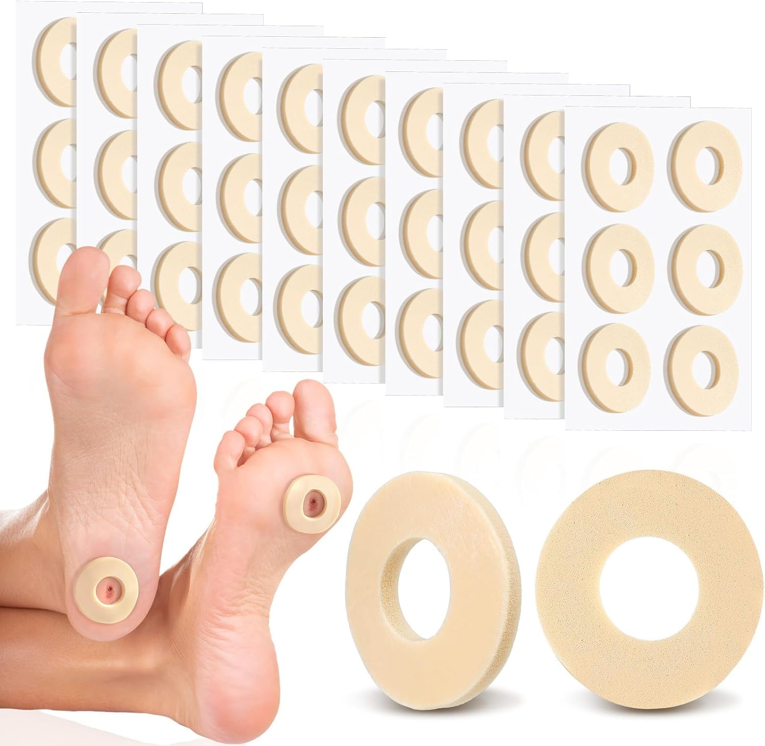 BlinkLLX 60 Count Soft Foam Callus Cushions Round Corn Cushions Pads ...
