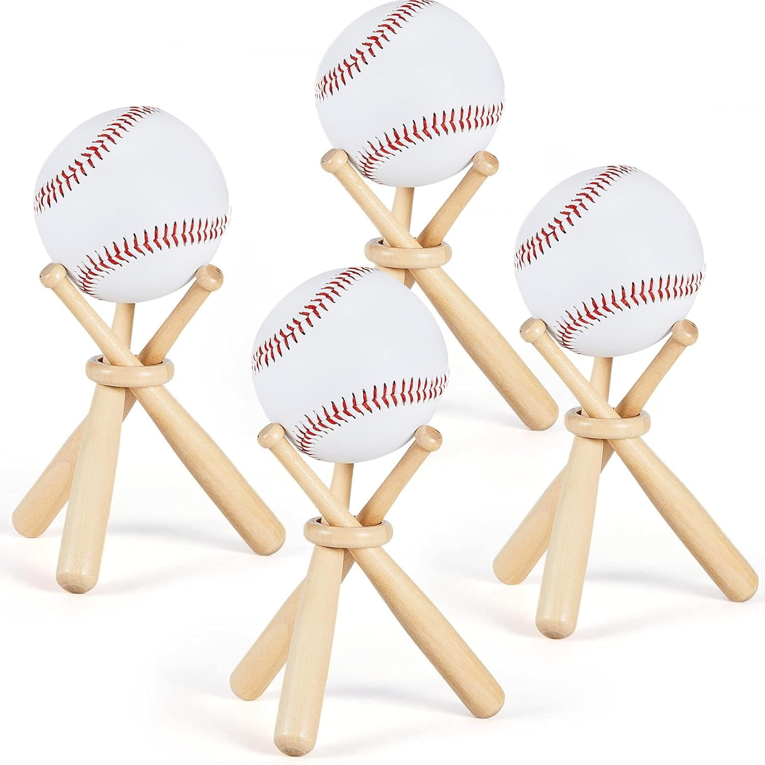 BlinkLLX Baseball Stand Holder for Display Wooden Baseball Holder Stand ...