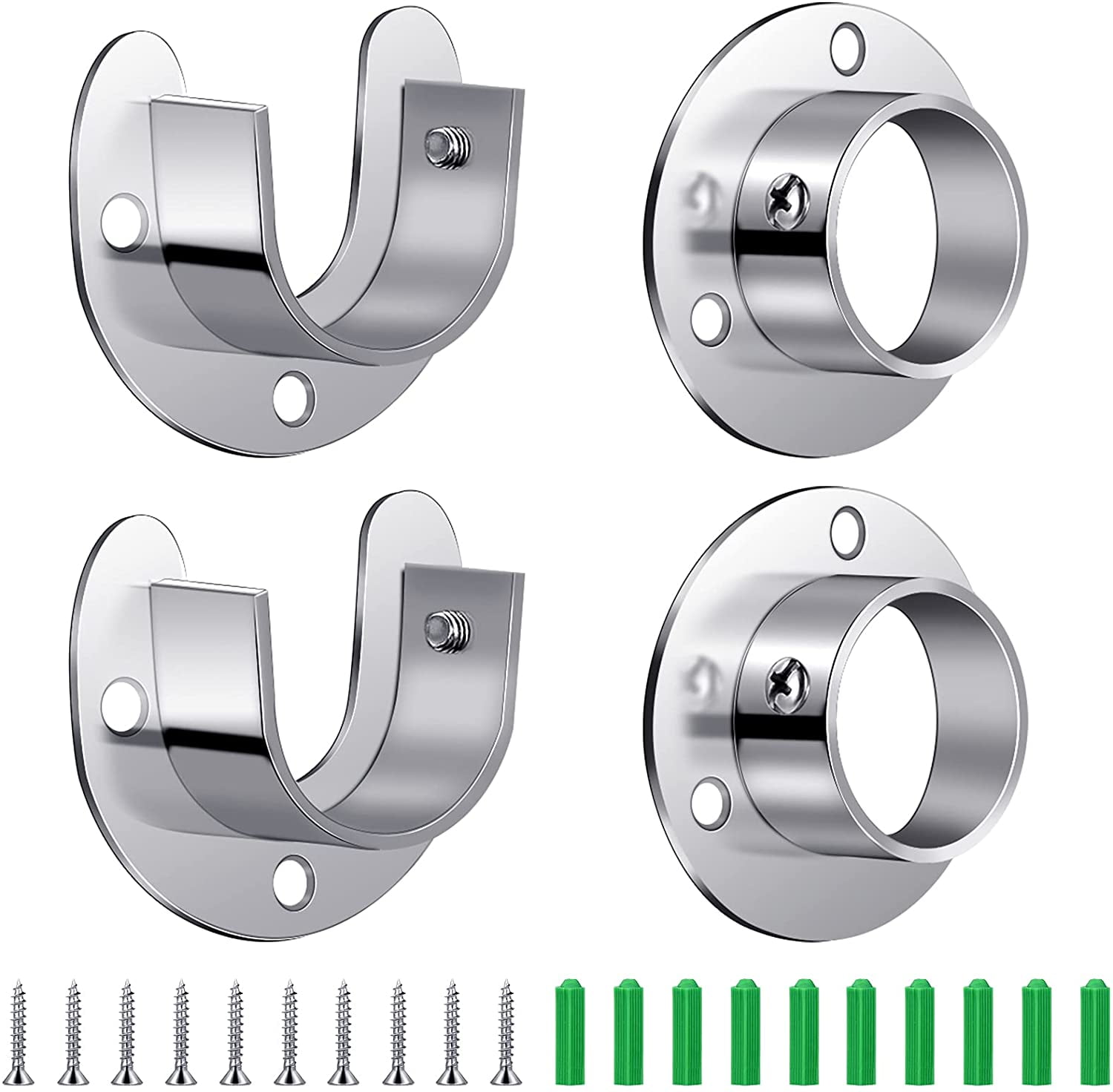 BlinkLLX Closet Pole Sockets Stainless Steel Closet Pole Socket ...