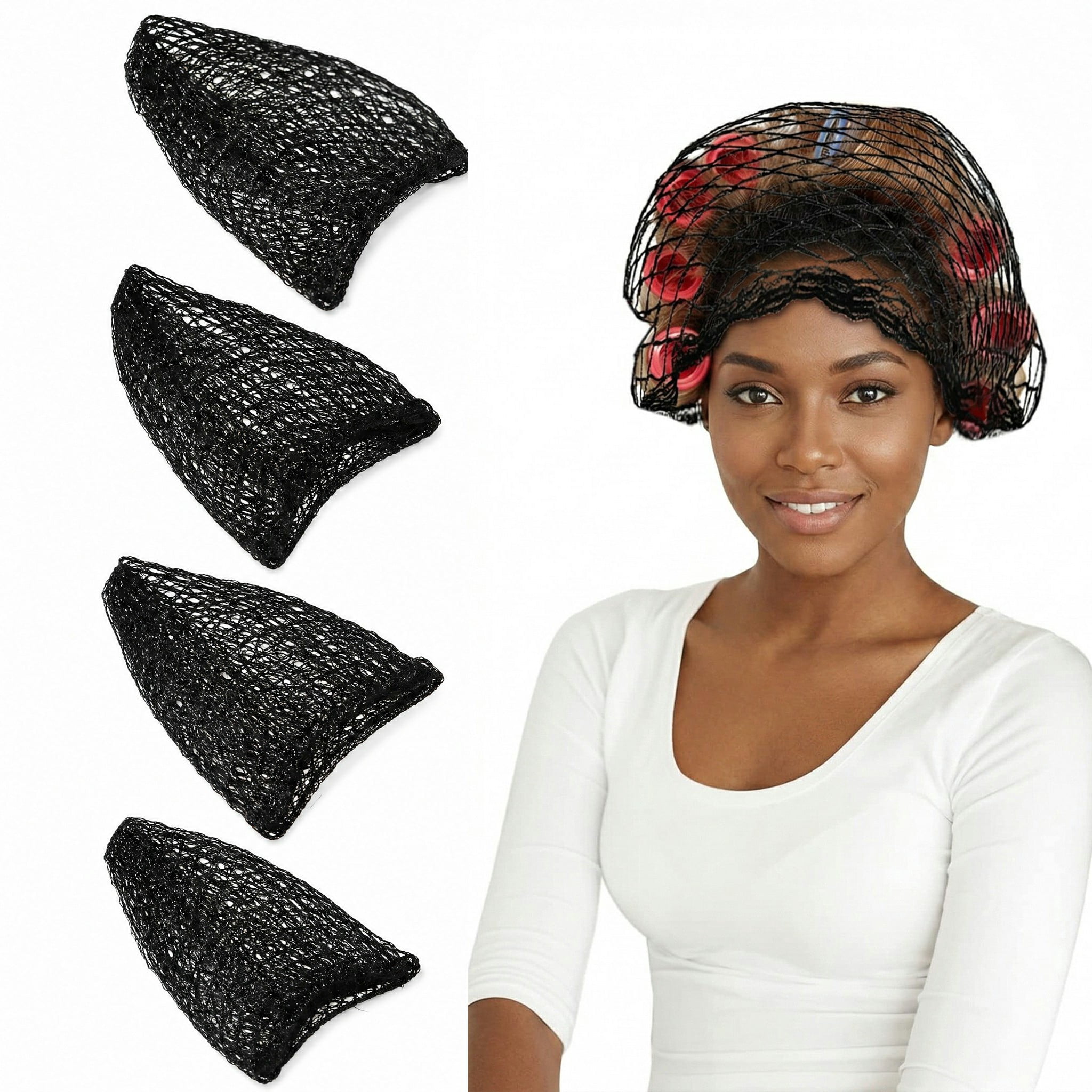 BlinkLLX Cotton Triangle Hair Net for Rollers, Women Mesh Hair Net ...