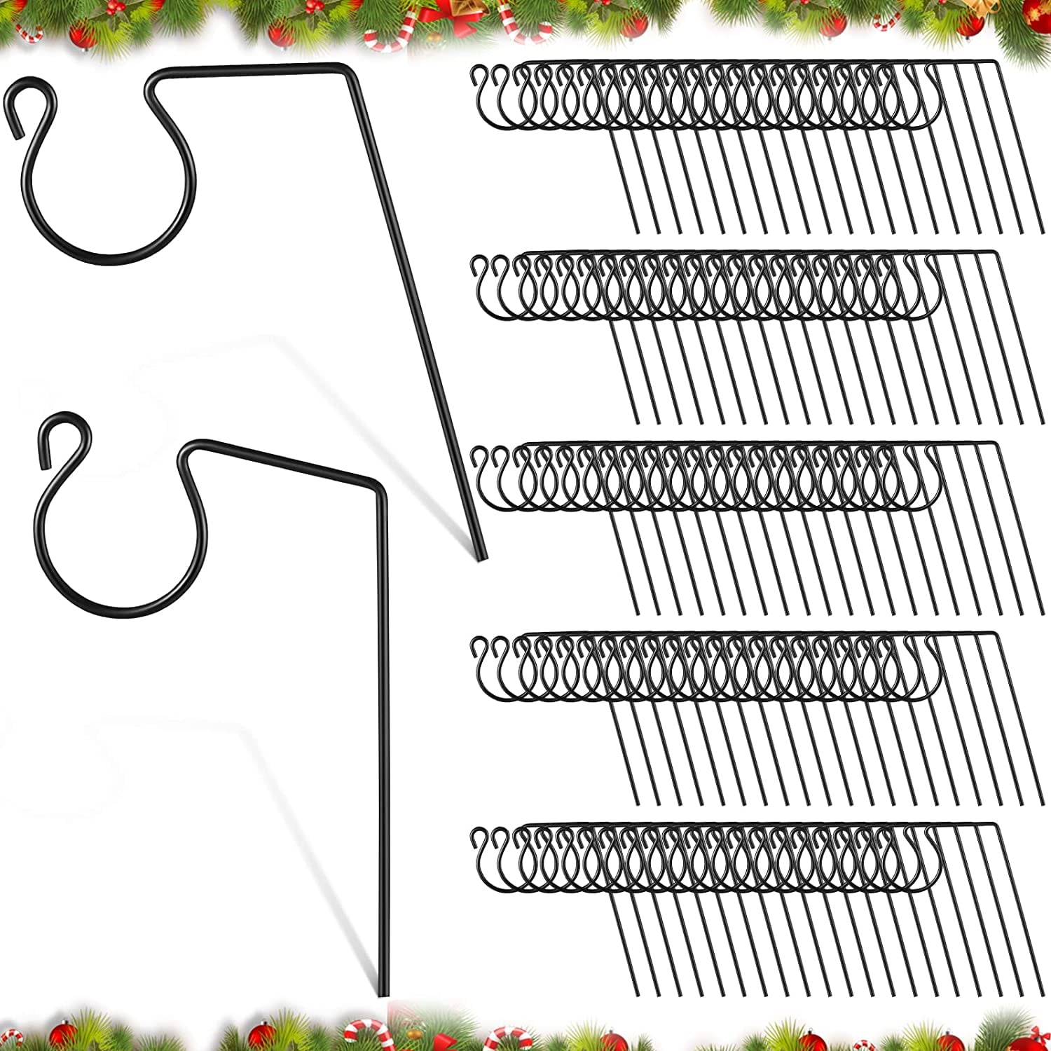 BlinkLLX Metal Christmas Light Gutter Hooks Christmas Light Hanger ...