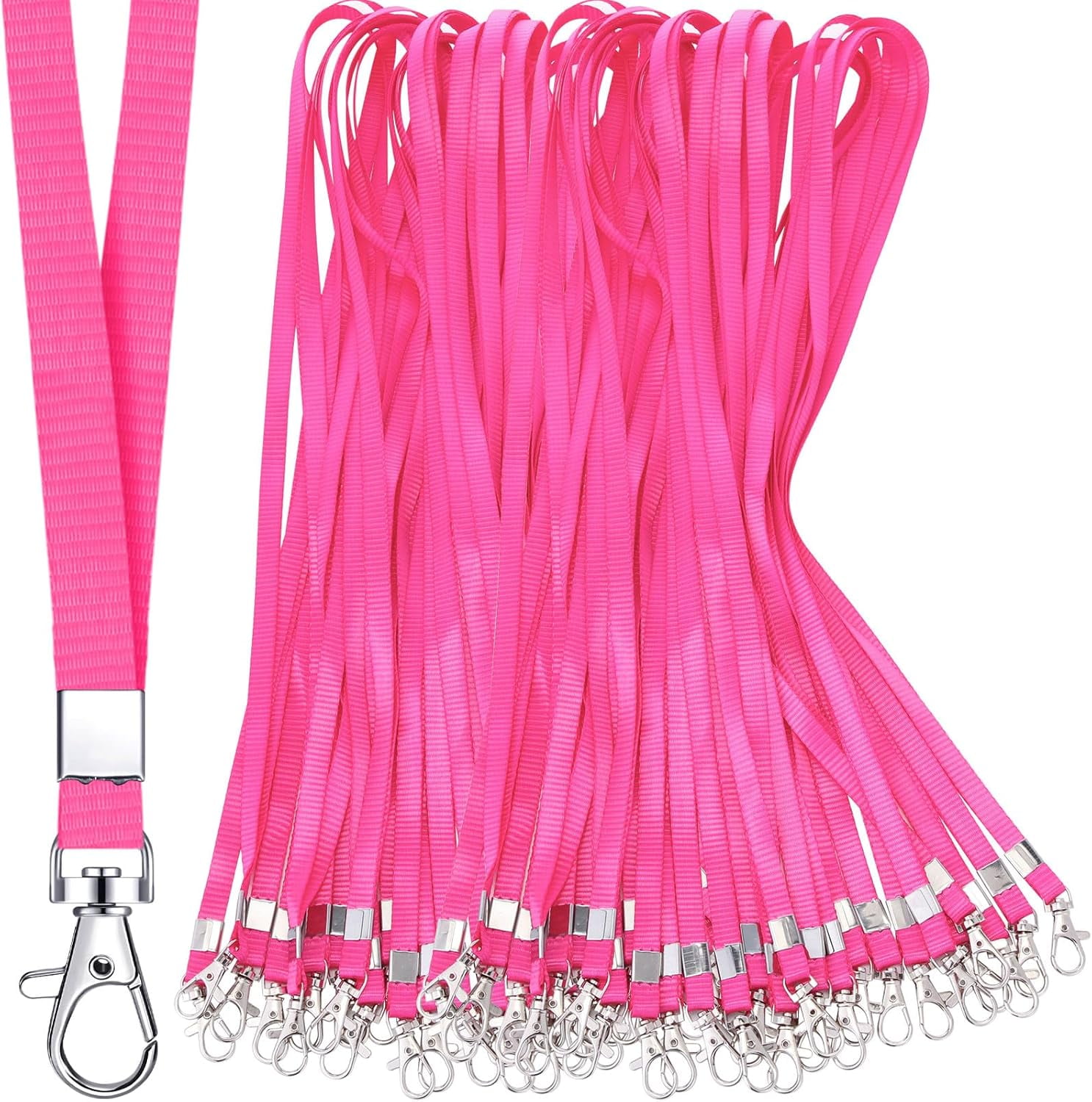 BlinkLLX Pink Lanyards for ID Badges Nylon Necklace Lanyard Bulk with ...
