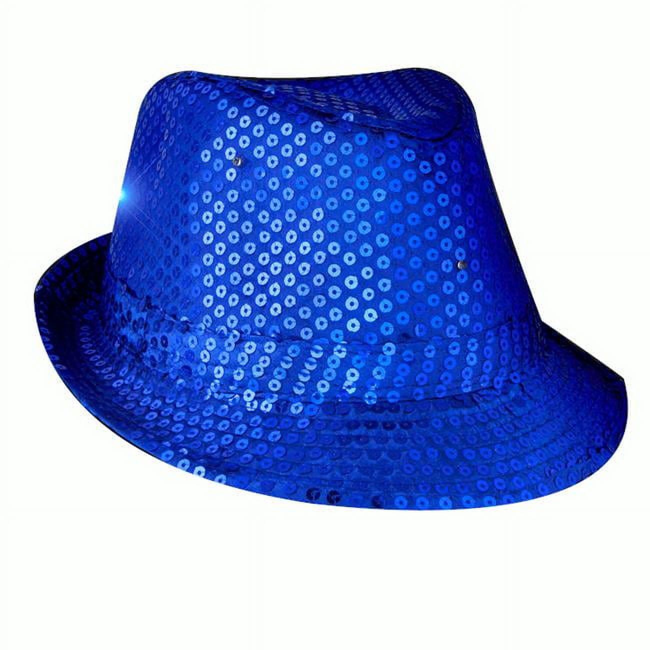 Blinkee 3995410 LED Flashing Fedora Hat with Sequins, Blue - Walmart.com