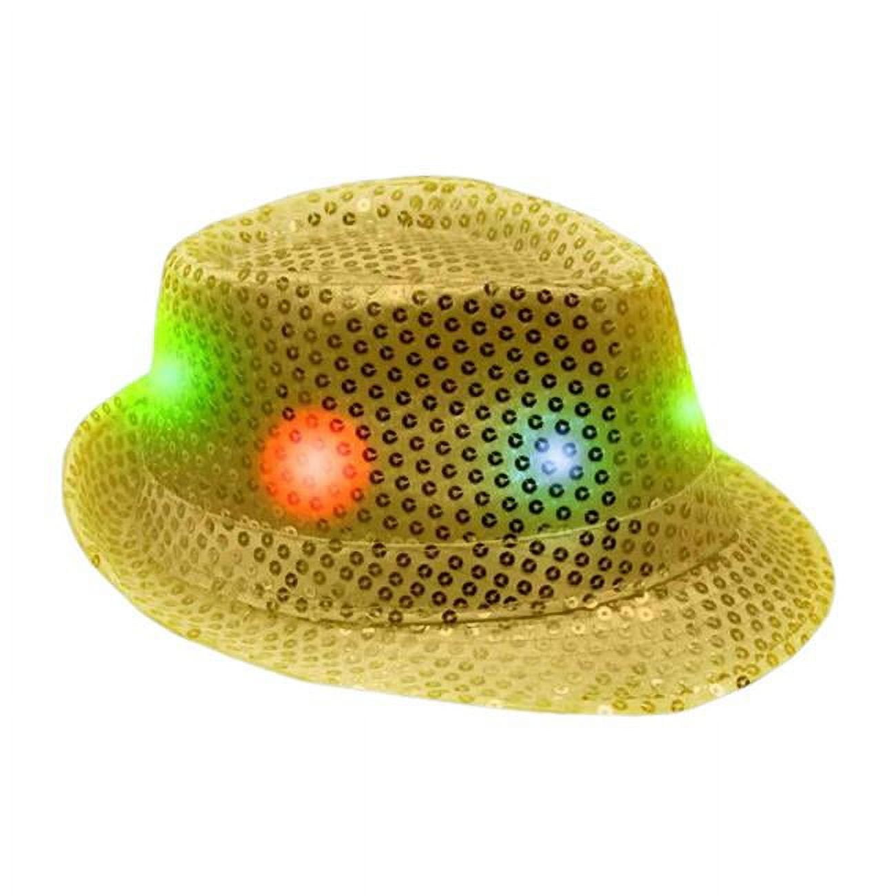 Blinkee 3995445-MLT Light Up LED Flashing Gold Sequins Fedora, Multi ...