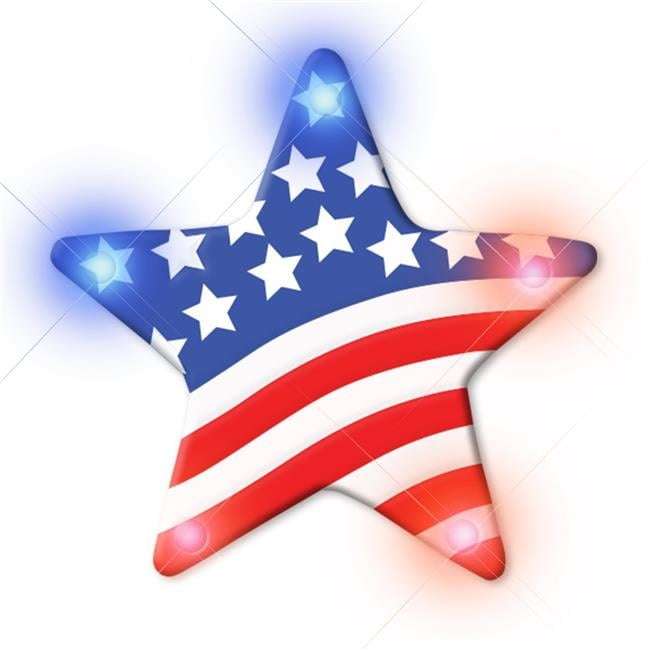USA Star Flashing Body Light Lapel Pins - Walmart Business Supplies