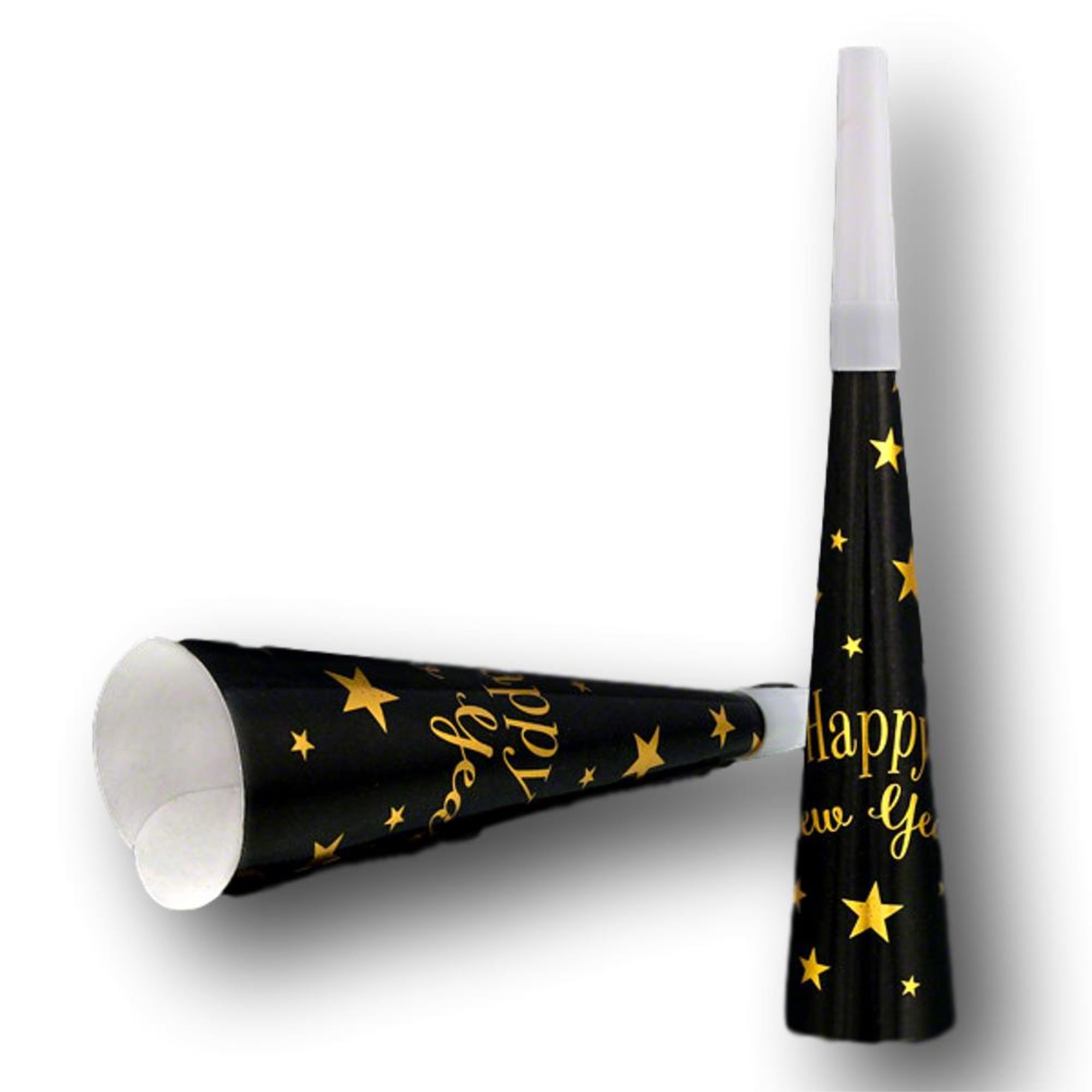 Happy New Year Non-light up Paper Horns Holiday Noisemaker Pack of 6 ...
