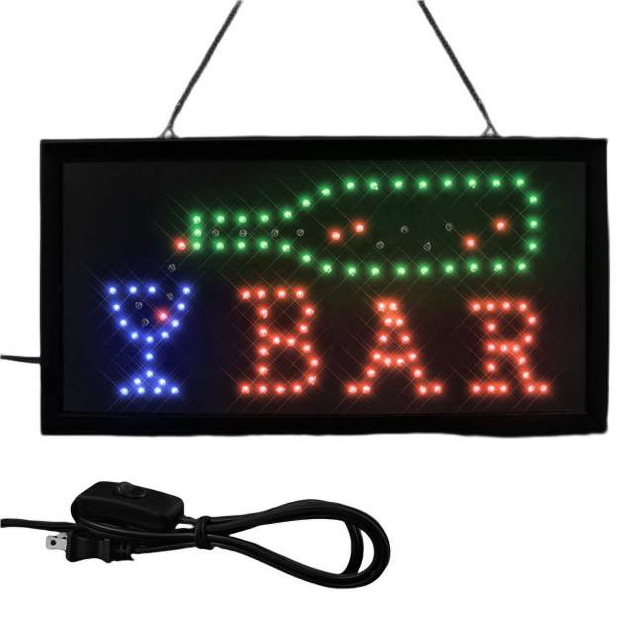Blinkee LUFPIBS-BGR Light Up Retro Flashing Plug in Bar Vintage Sign ...