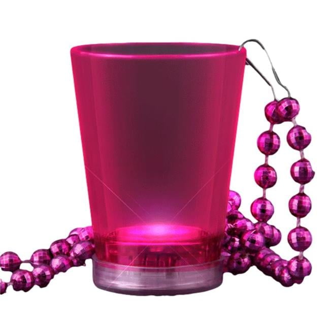 Blinkee LUPSHPBNL-PK Light Up Pink Shot Glass on Pink Beaded Necklaces ...