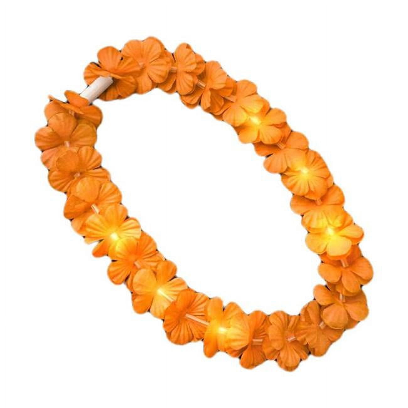 Blinkee Light Up Hawaiian Flower Lei Necklace, Orange - Walmart.com