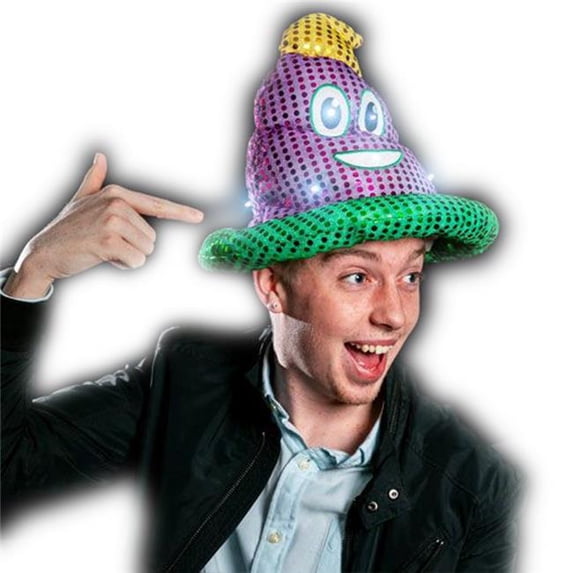 Blinkee Light Up Sequin Mardi Gras Poop Swirl Hat - Walmart.com
