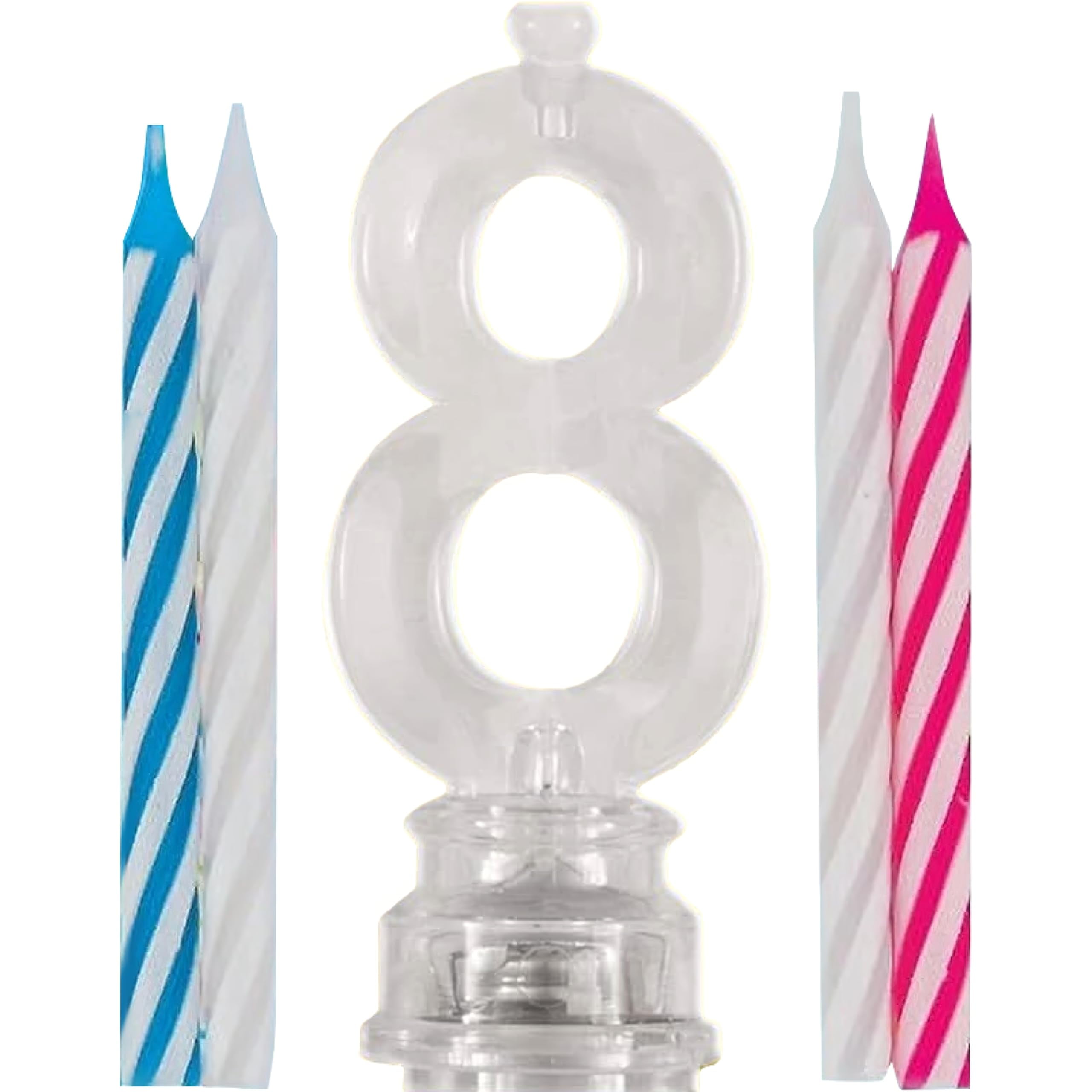 Unique Industries Blinking Number 8 Cake Decoration, Color-Changing ...