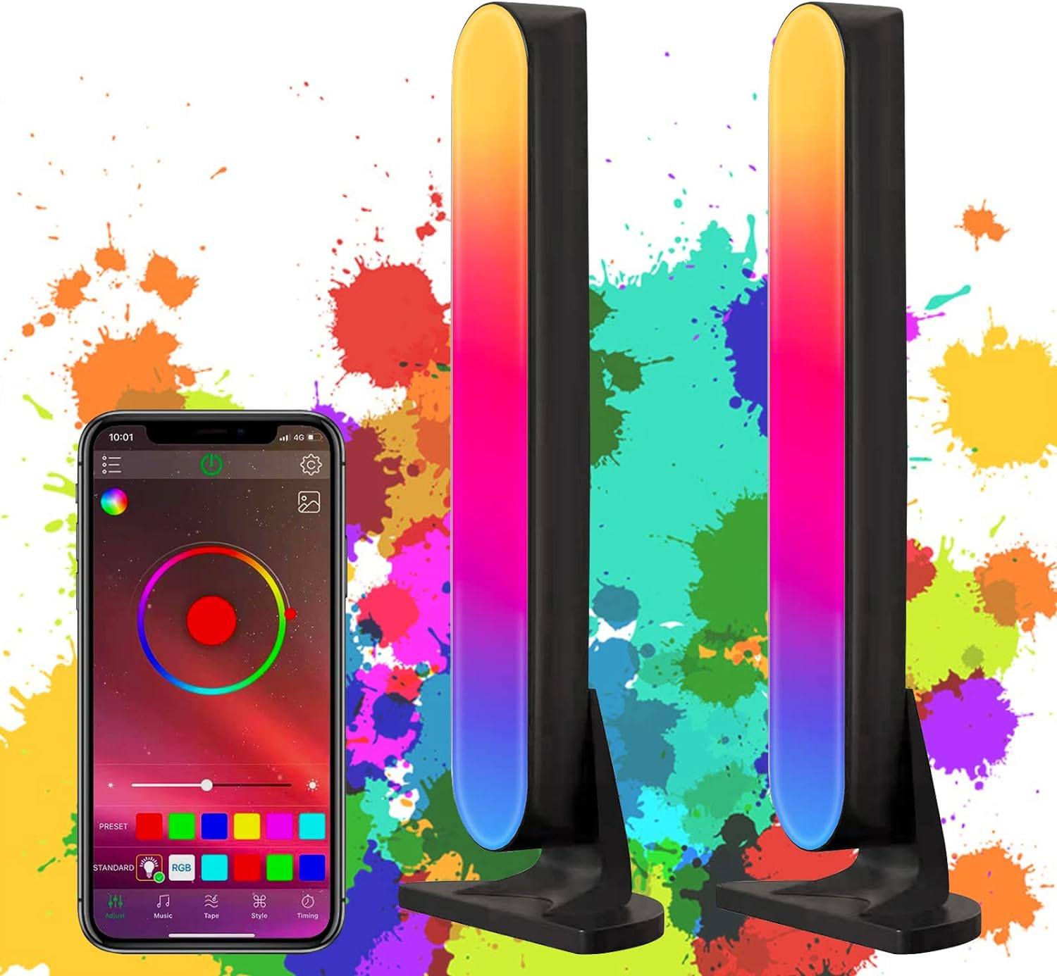 Bliofo Smart Light Bar, RGB Smart LED Light Bar with 19 Scene Modes and ...