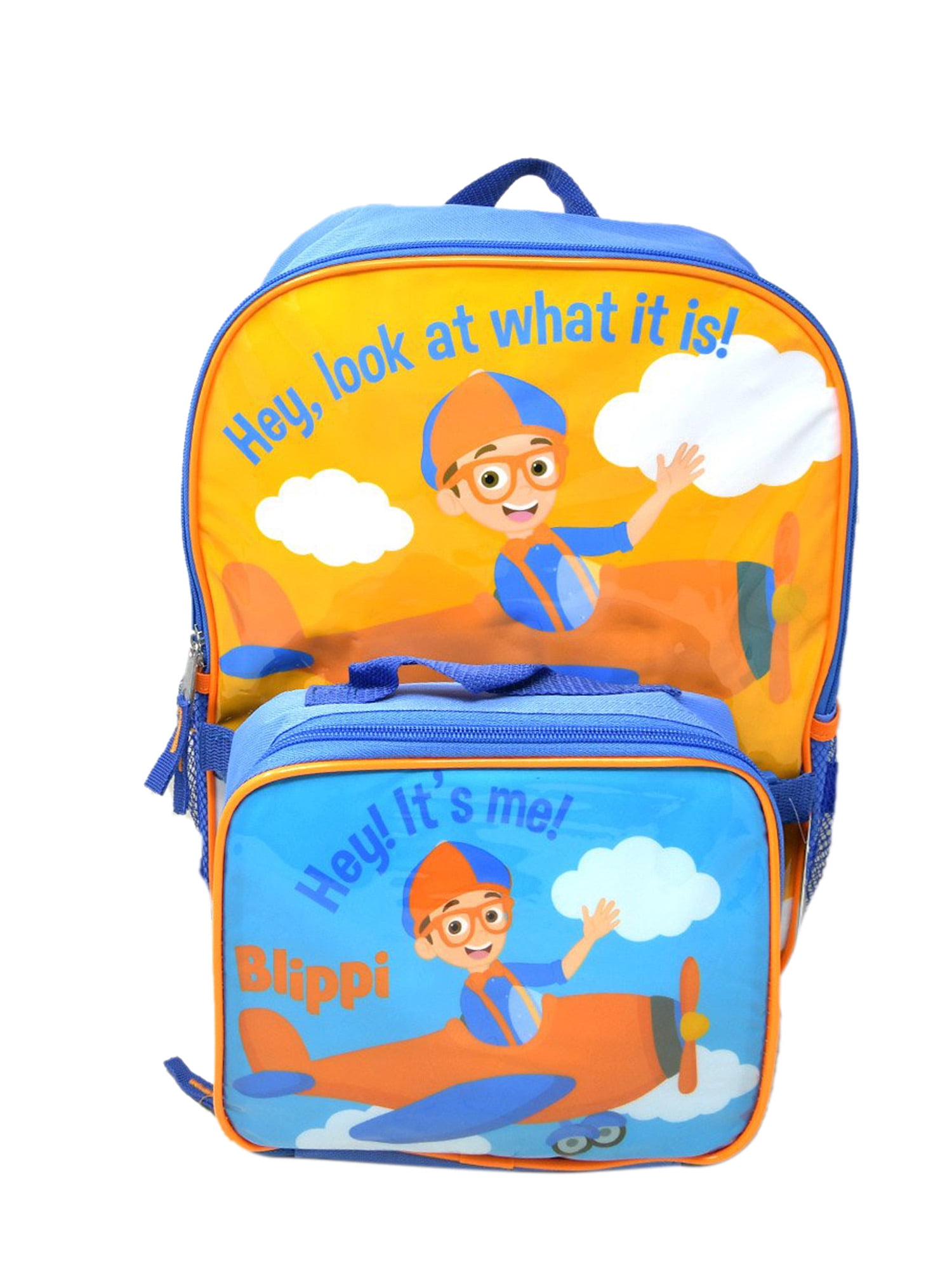Blippi Backpack 16" Hey It's Me & Insulated Lunch Bag Detachable 2-Pcs ...
