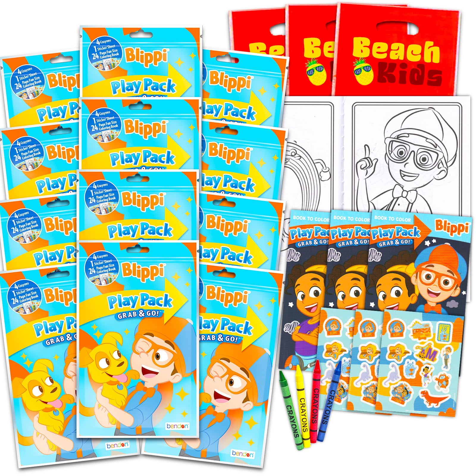 Blippi Birthday Party Favors DHF10 and Supplies Bundle - 12 Blippi ...