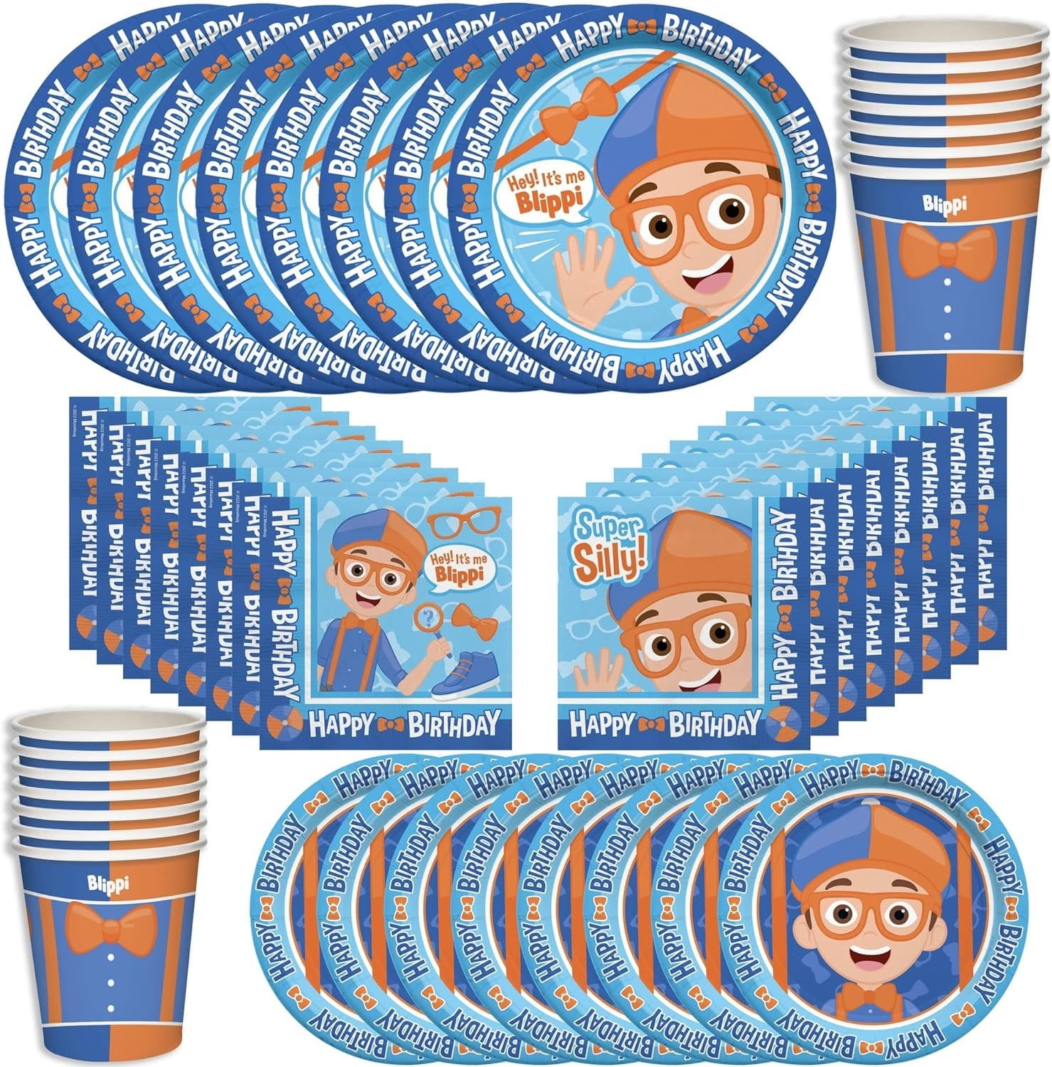 Blippi Birthday Party Tableware Classic Set for 16 Guests - Walmart.com