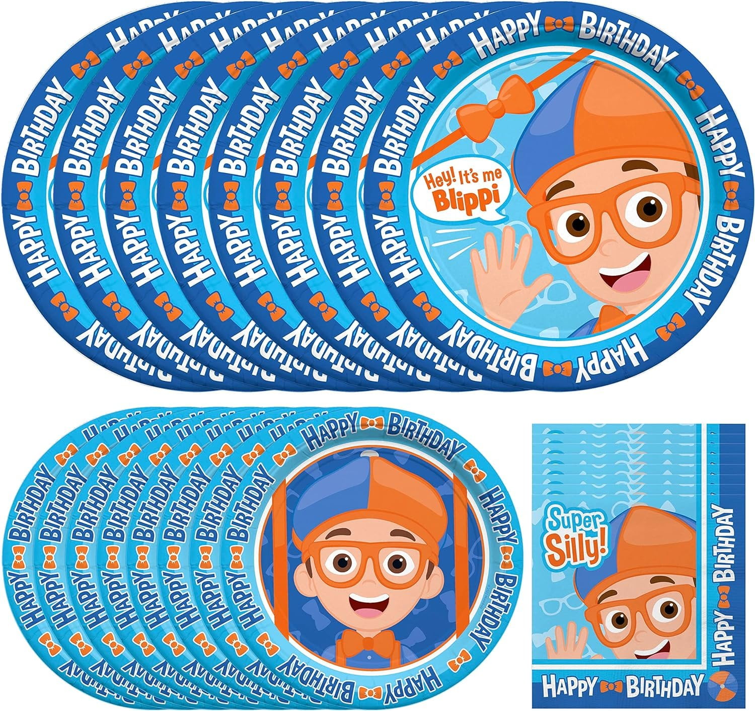 Blippi Birthday Party Tableware Starter Set for 16 Guests - Walmart.com