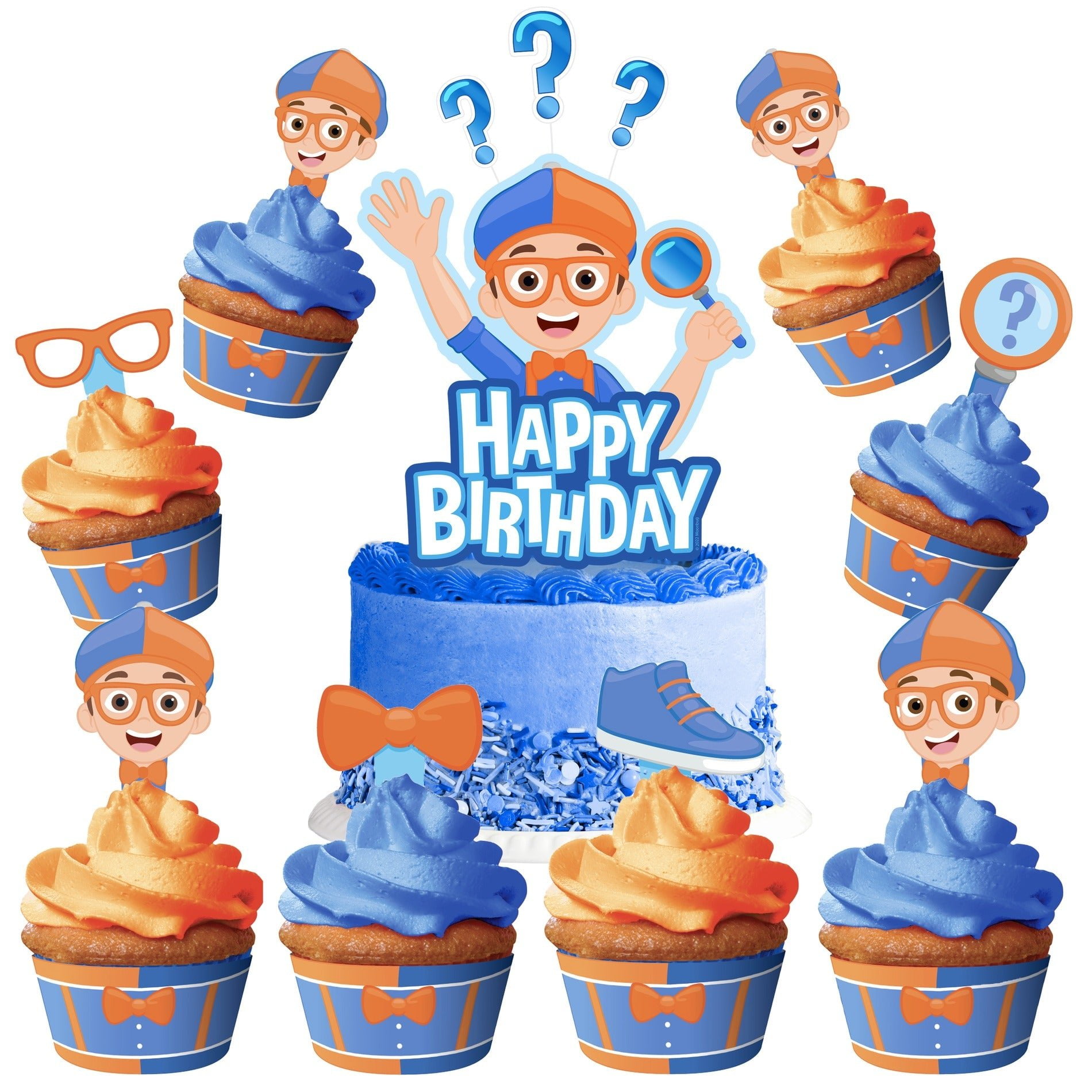 Blippi Cake Topper & Blippi Cupcake Toppers Kit - Walmart.com