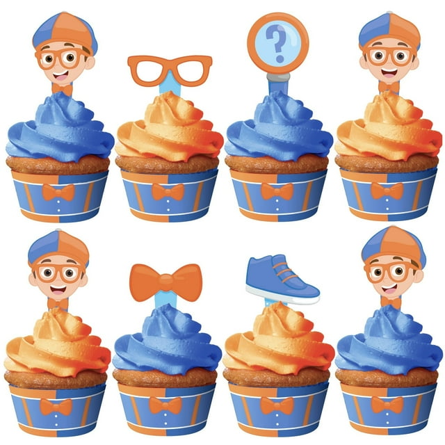 Blippi Cupcake Toppers & Blippi Cupcake Wrappers - Walmart.com