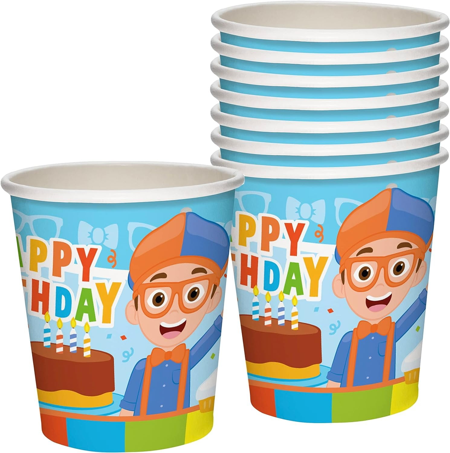 Treasures Gifted Blippi Paper Cups, 9oz, 24 Count, Blippi Birthday ...