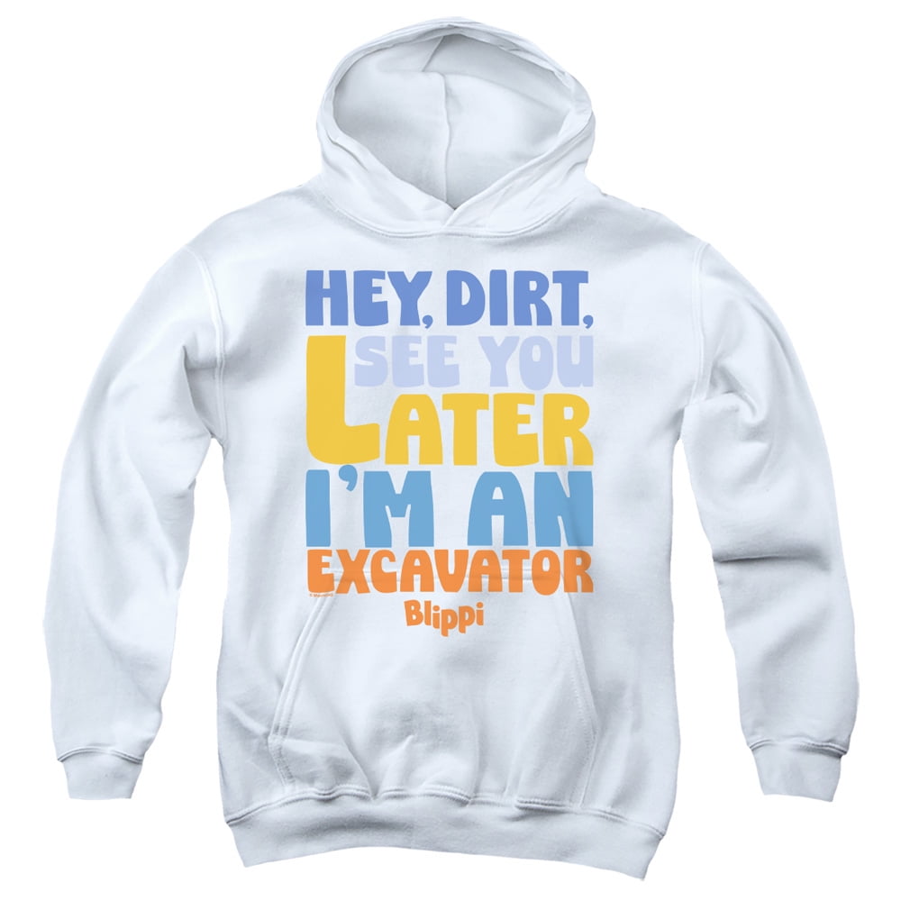 Blippi Excavator Song Youth Kids Boy/Girls Pull-Over Hoodie, White, X ...