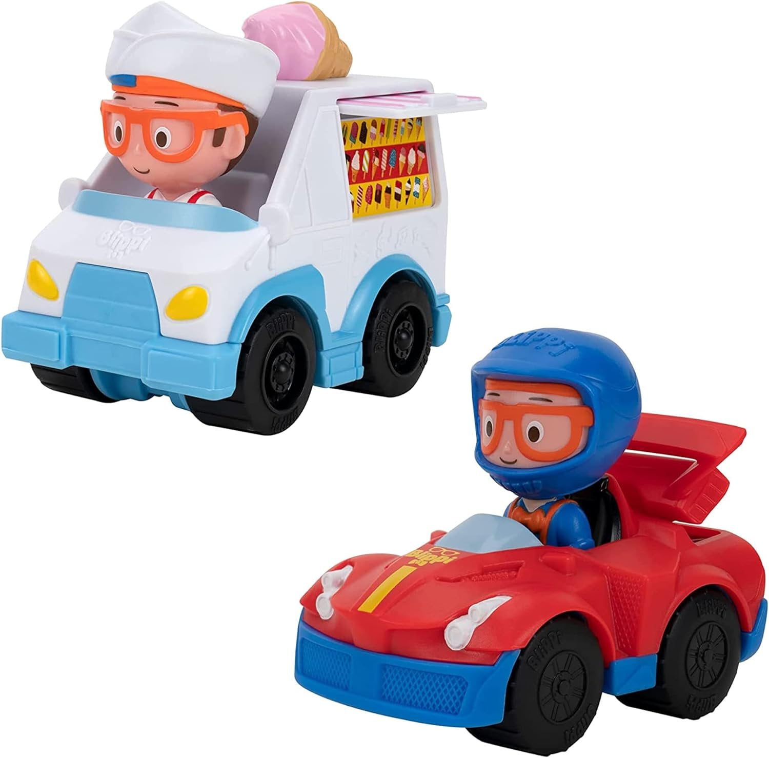 Blippi Mini Vehicle 2-Pack Bundle - Features Ice Cream Truck and Race ...
