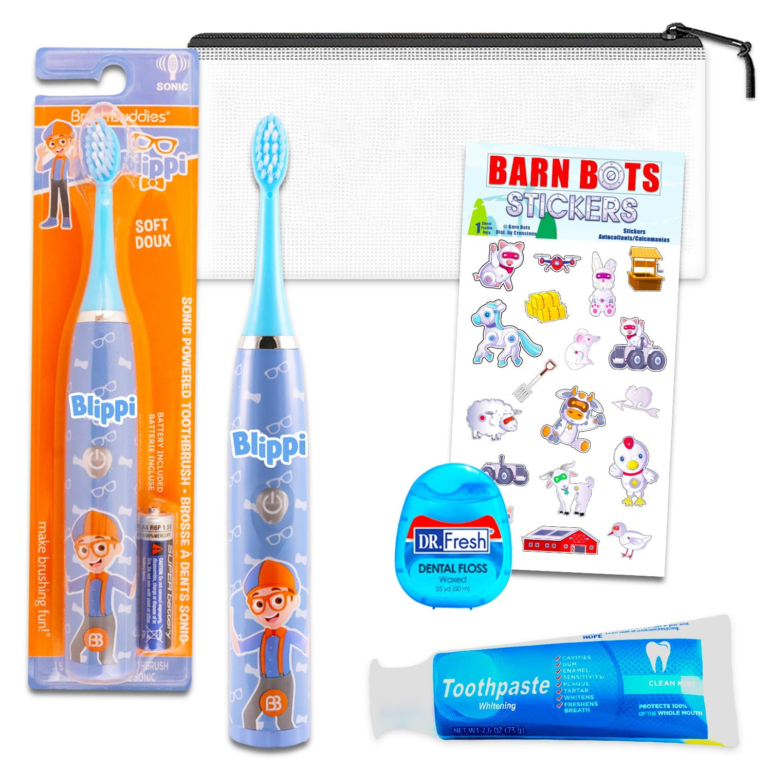 Blippi Oral Care Traveling OIF8 Kit for Kids - Bundle with Blippi ...