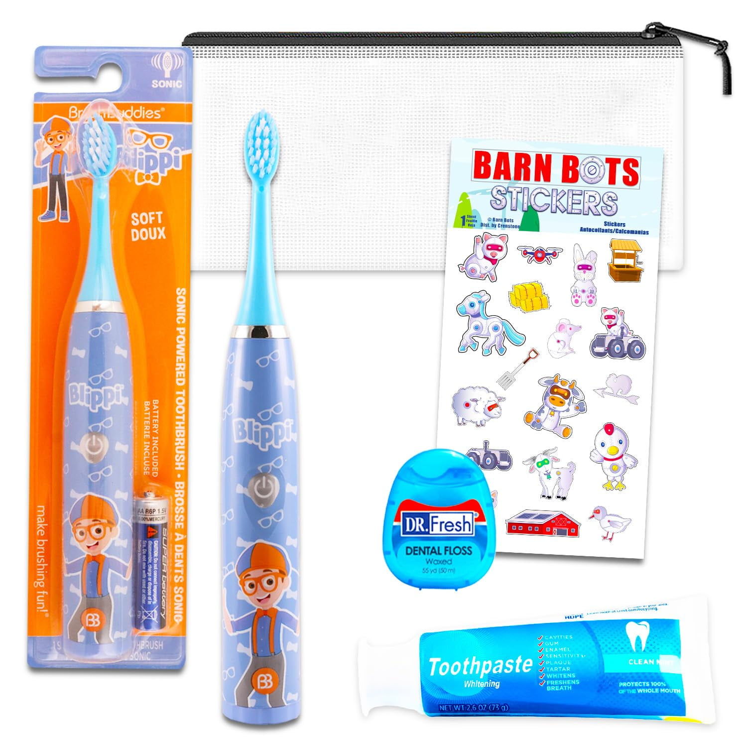 Blippi Oral Care Traveling RRF12 Kit for Kids - Bundle with Blippi ...