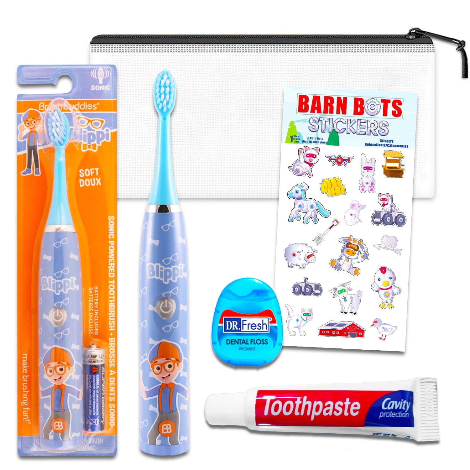 Blippi Oral Care Traveling YPF5 Kit for Kids - Bundle with Blippi ...
