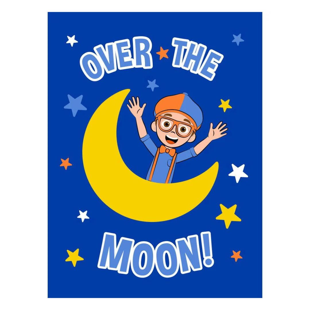 "Over the Moon" Blippi Twin Full Plush Rachelle Blanket - Walmart.com