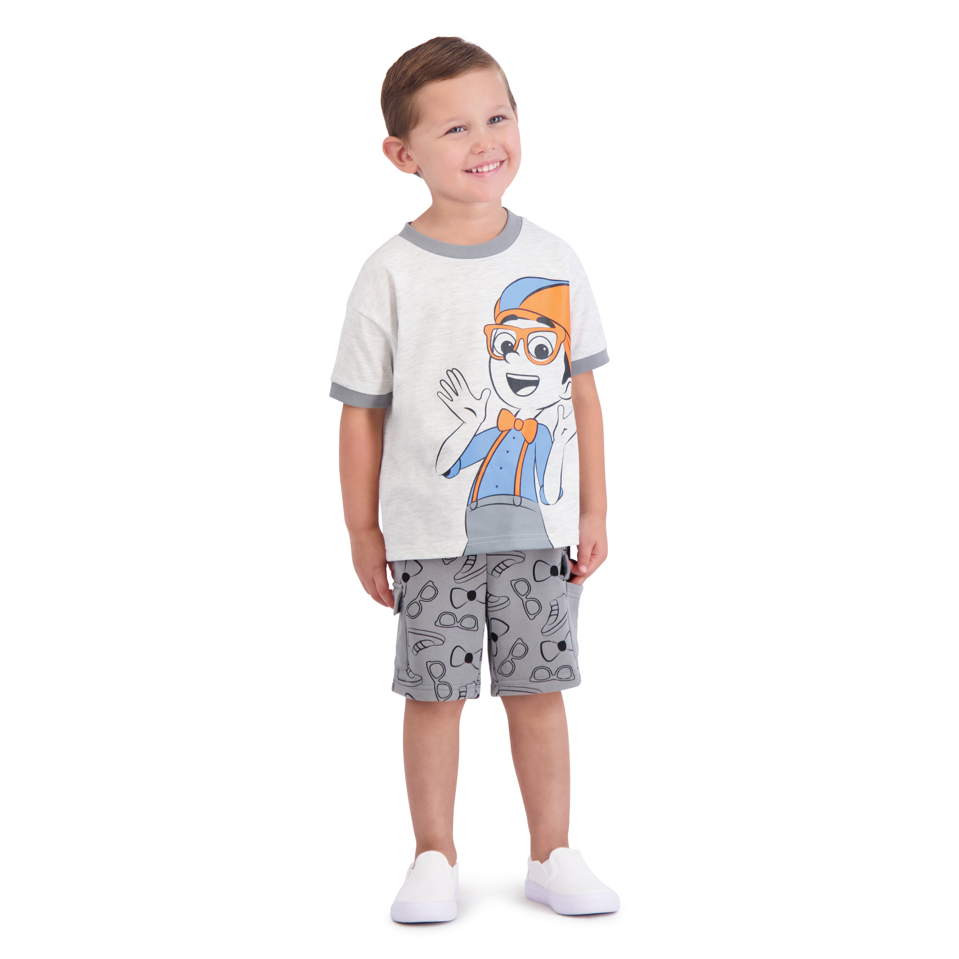 Blippi Toddler Boys Short Sleeve T-Shirt and Shorts Set, 2-Piece, Sizes ...