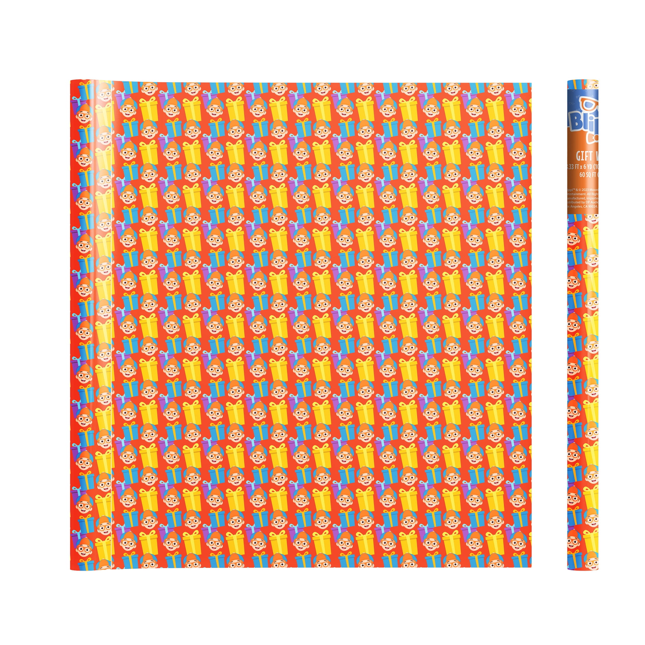 Blippi Wrapping Paper Roll with Themed Designs for Holidays, Birthdays ...