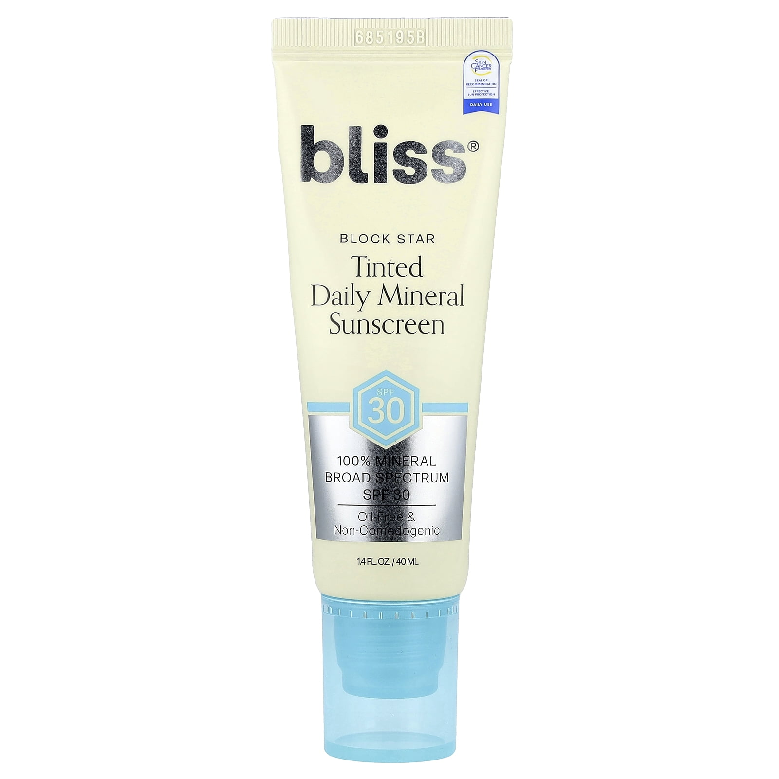 Bliss Block Star, Tinted Daily Mineral Sunscreen, SPF 30, 1.4 fl oz (40 ...