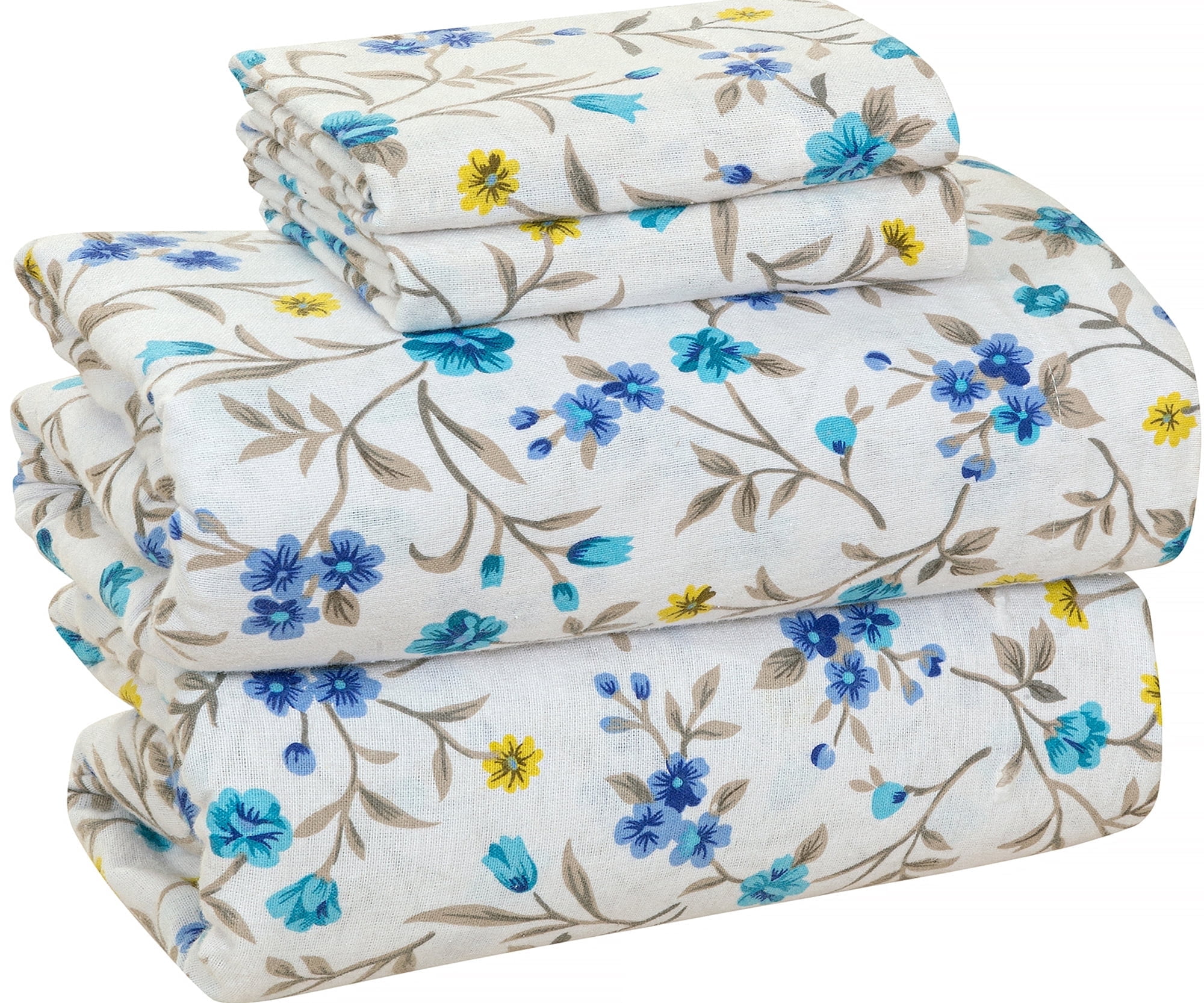 Bliss Casa 4 Piece 100% Cotton Flannel Sheet Set Full - High GSM Deep ...