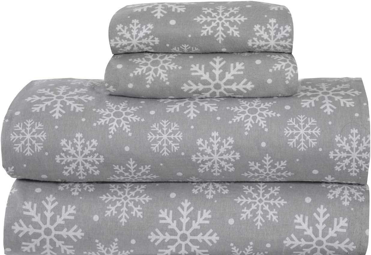 Bliss Casa 4 Piece 100% Cotton Flannel Sheet Set Queen - High GSM Deep ...