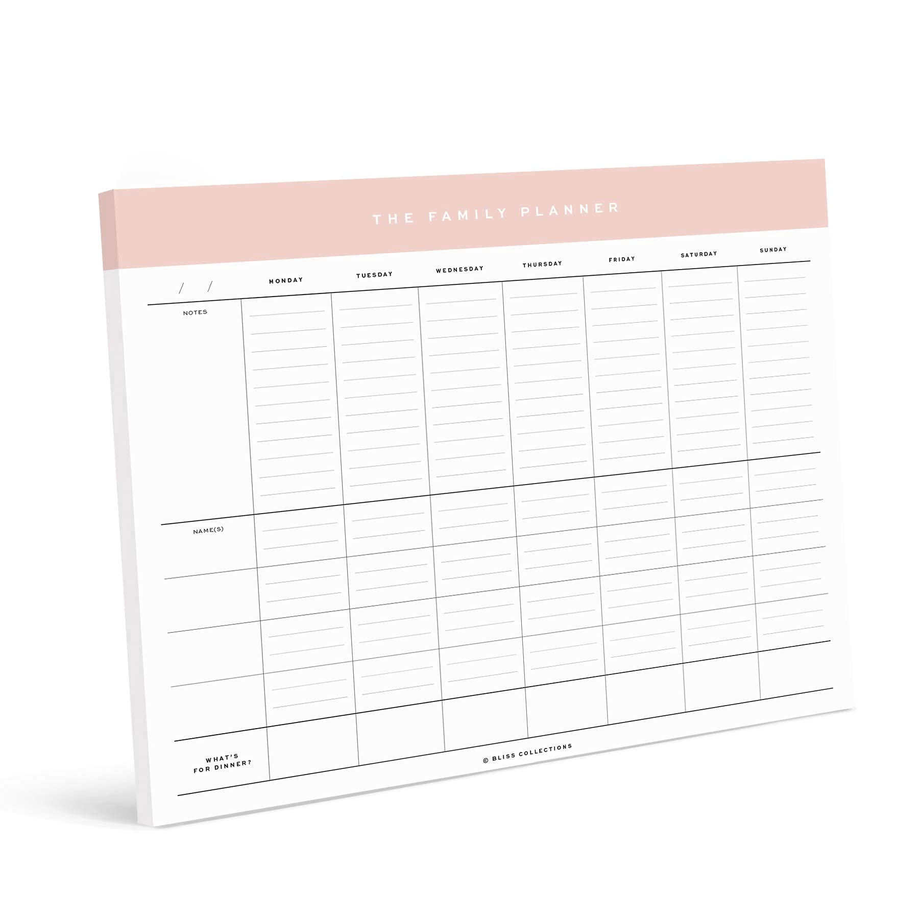 Bliss Collections Family Planner with 50 Undated 8.5 x 11 Tear-Off ...