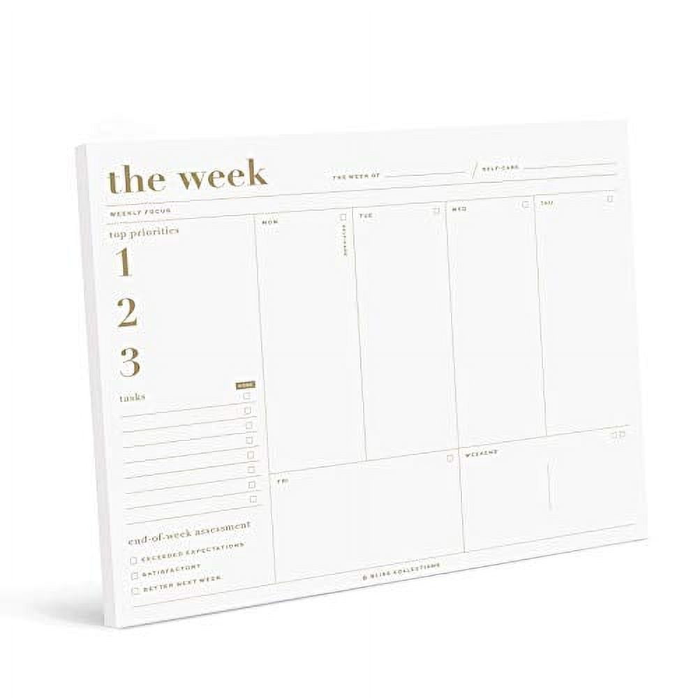 Bliss Collections Weekly Planner, Metallic Gold, Undated Tear-Off ...