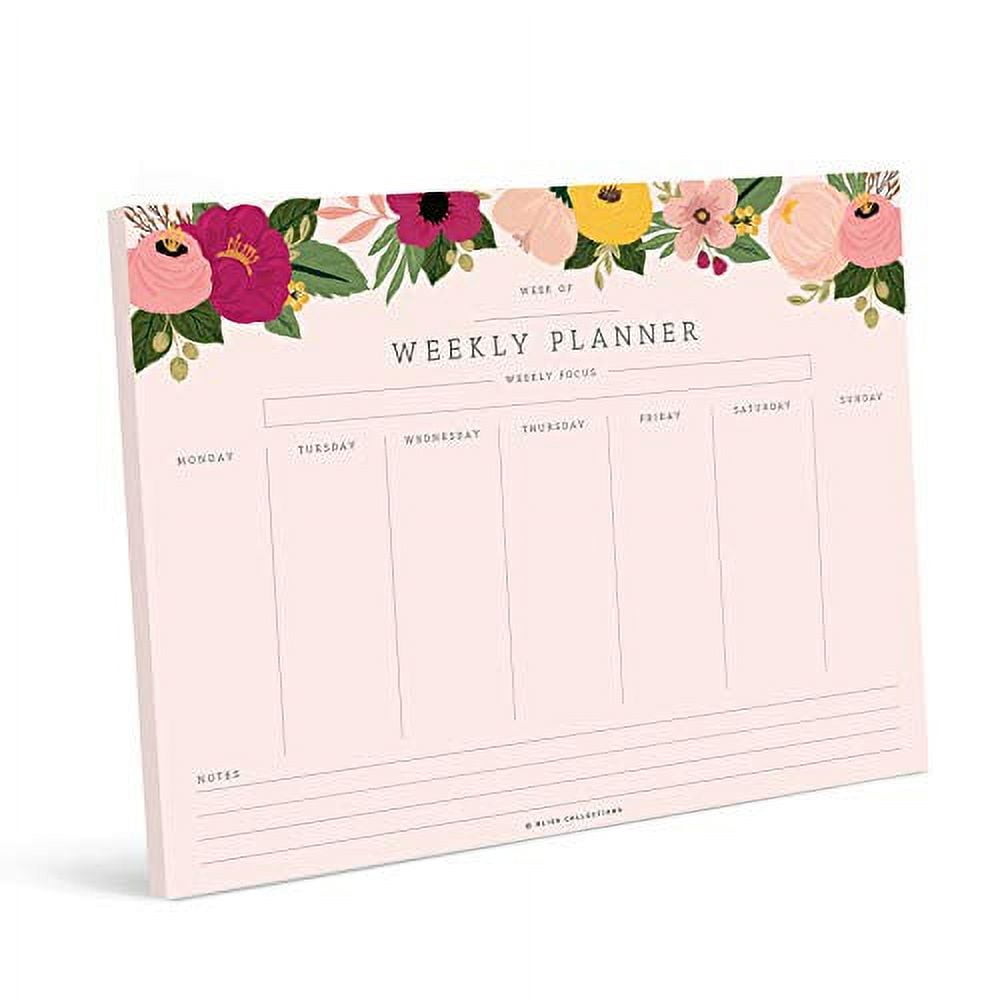 Bliss Collections Weekly Planner, Pink Floral, Undated Tear-Off Sheets ...
