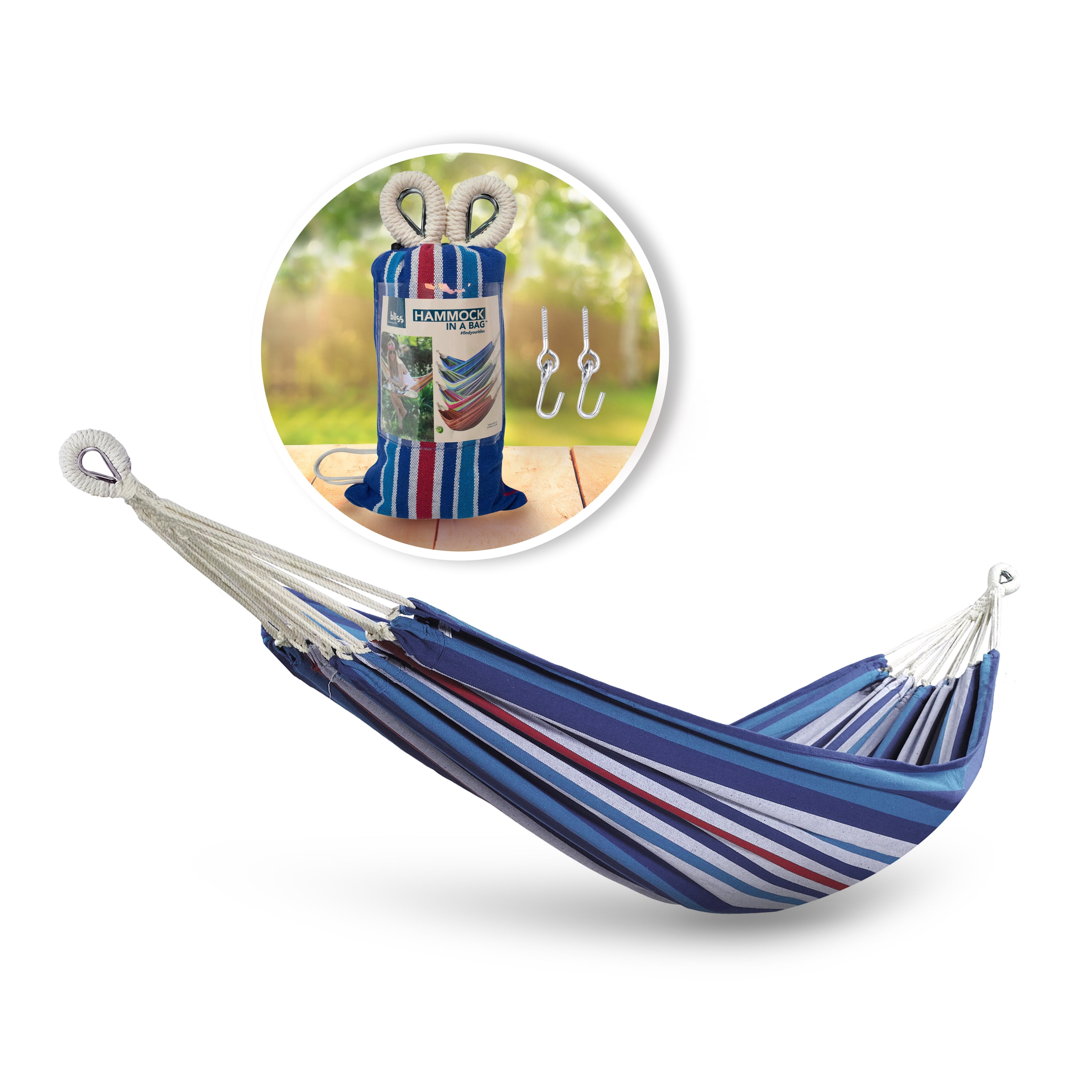 Bliss Hammocks 40" Wide Hammock in a Bag W/ Hanging Hardware, 220 Lb ...