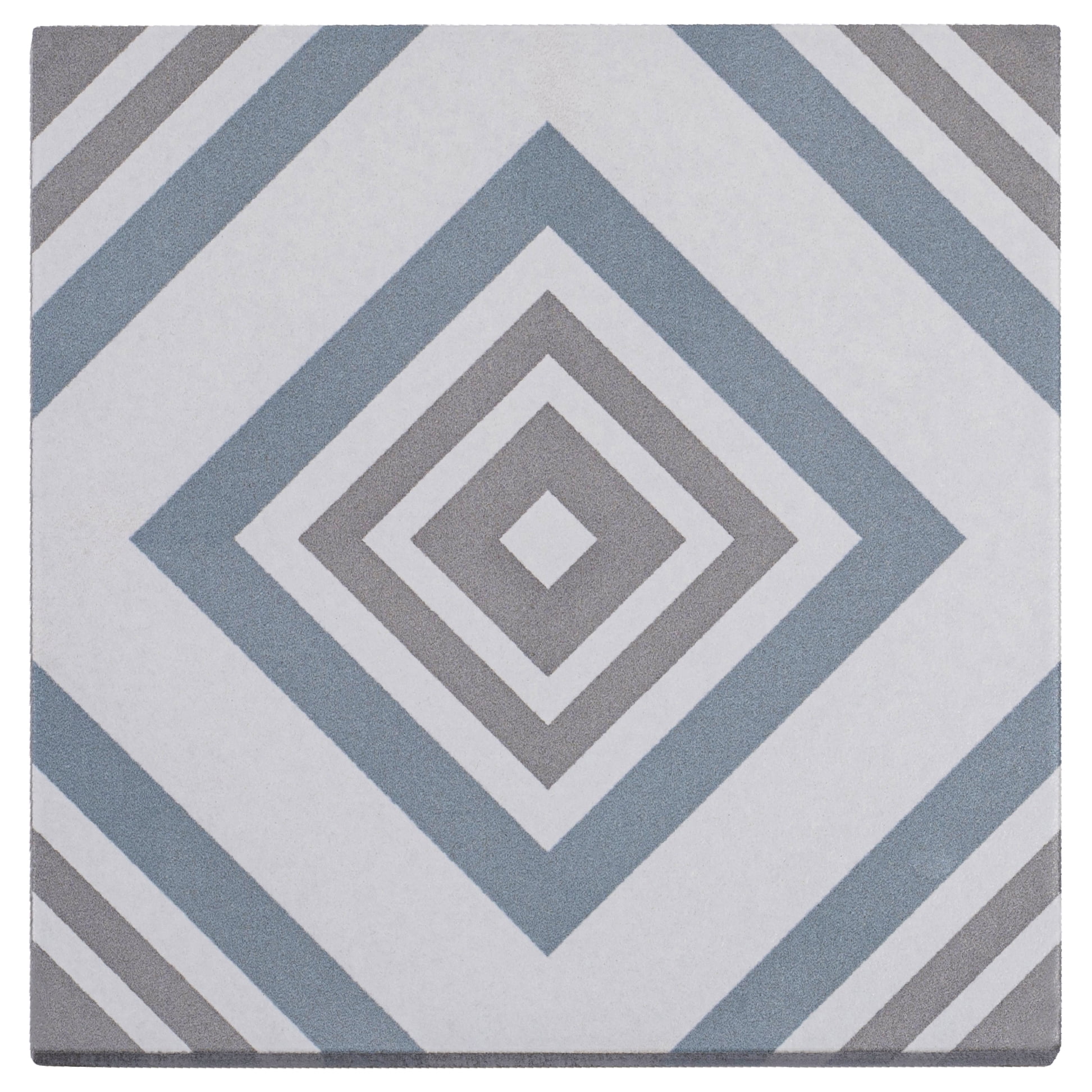 Bliss Kosta Blue 8-in. Encaustic Spanish/Moroccan Patterned Glazed ...