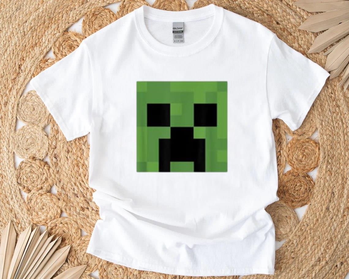 Bliss Minecraft Creeper Big Face T-Shirt, for men & women, up to size ...