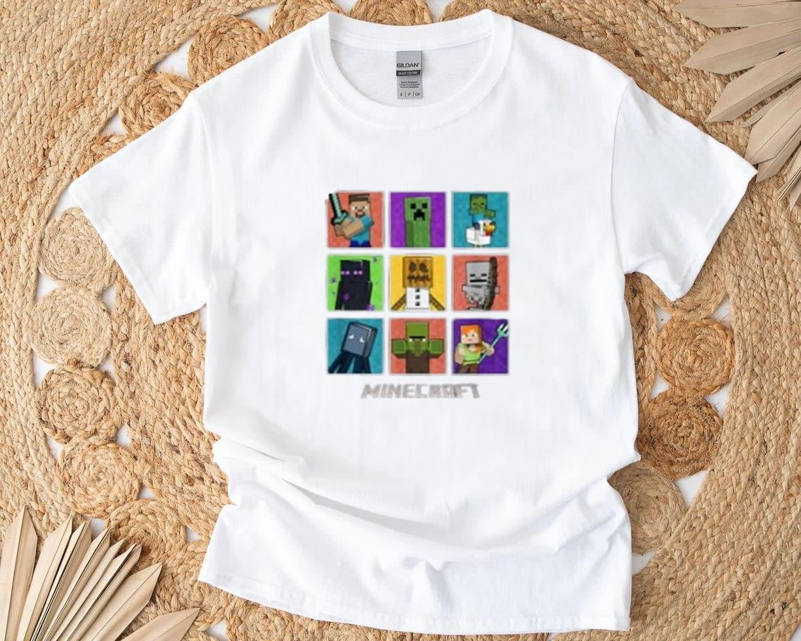 Bliss Minecraft Group Shot Colored Box Up T-Shirt, for men & women, up ...