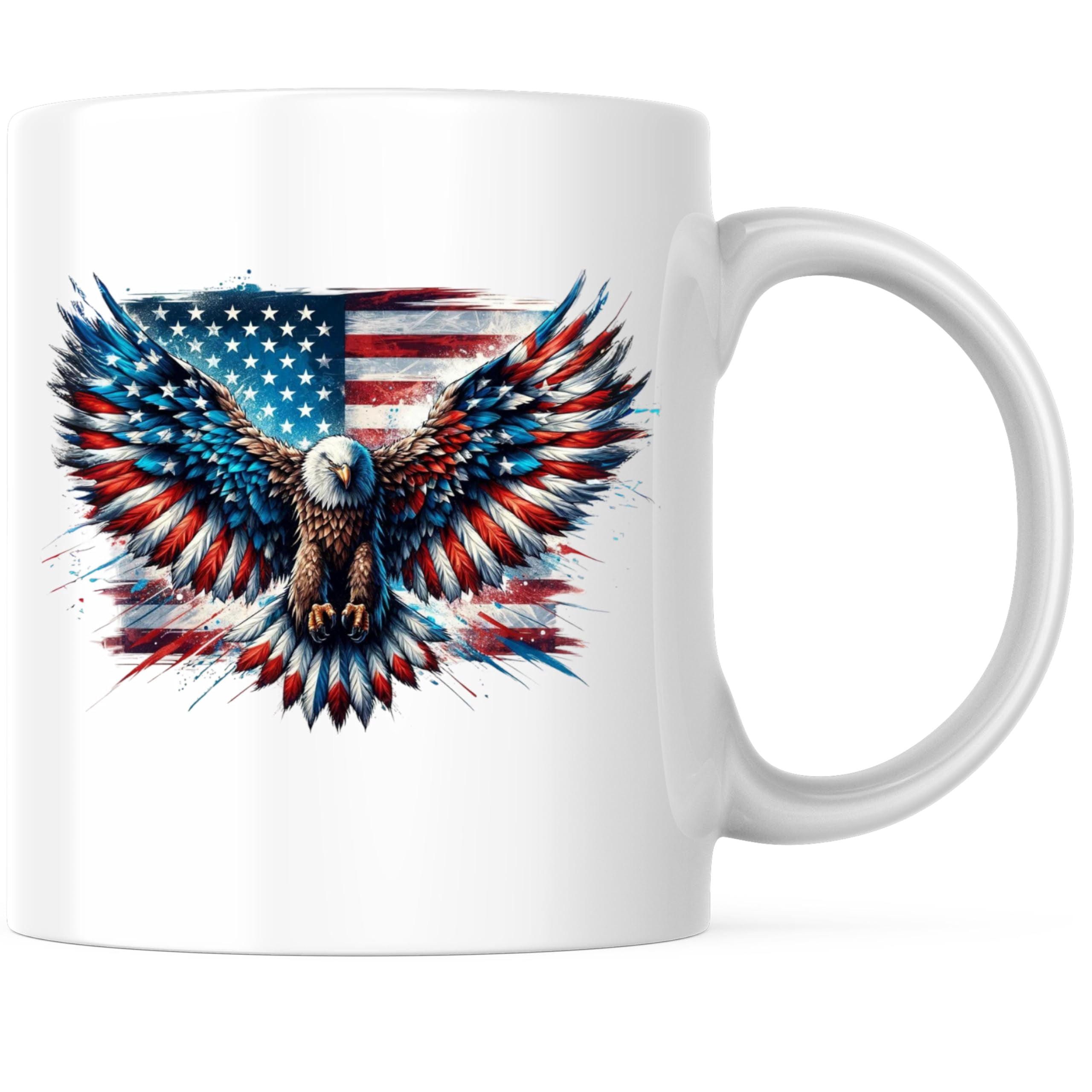 Bliss Monkey Co. Bald Eagle American Flag USA Coffee Mug - Patriotic US ...