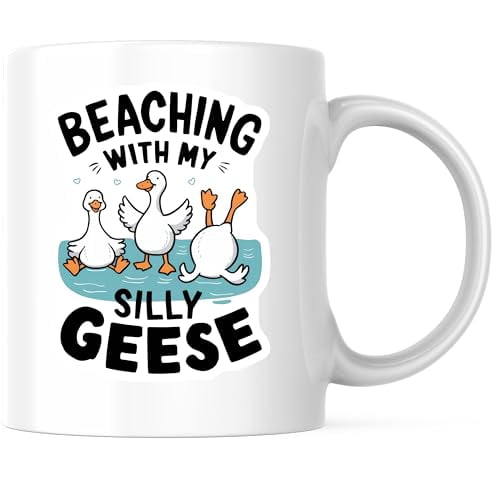 Bliss Monkey Co. Beaching With My Silly Geese Coffee Mug - Funny Duck ...