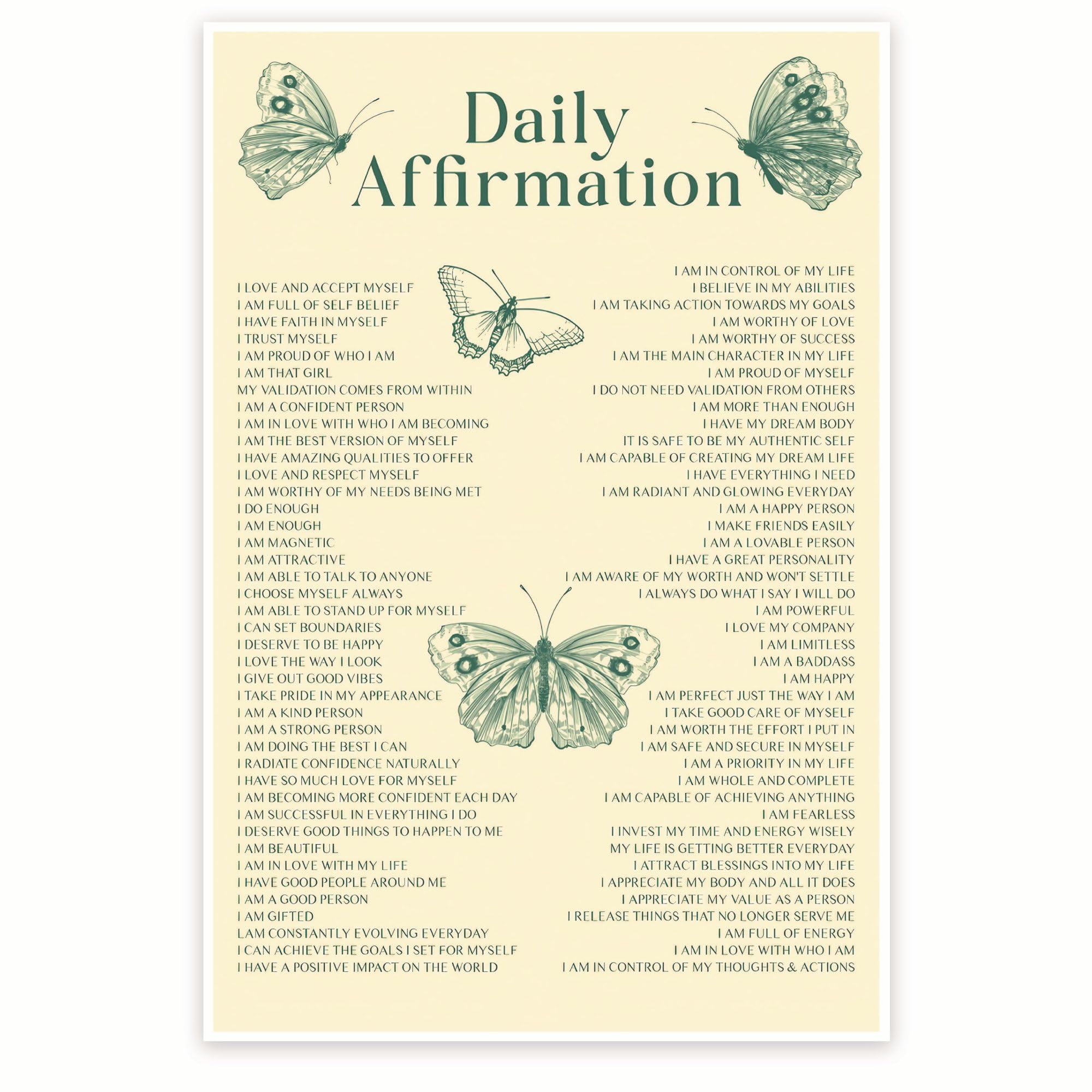 Bliss Monkey Co. Daily Affirmation Inspiring Positive Poster - Positive ...