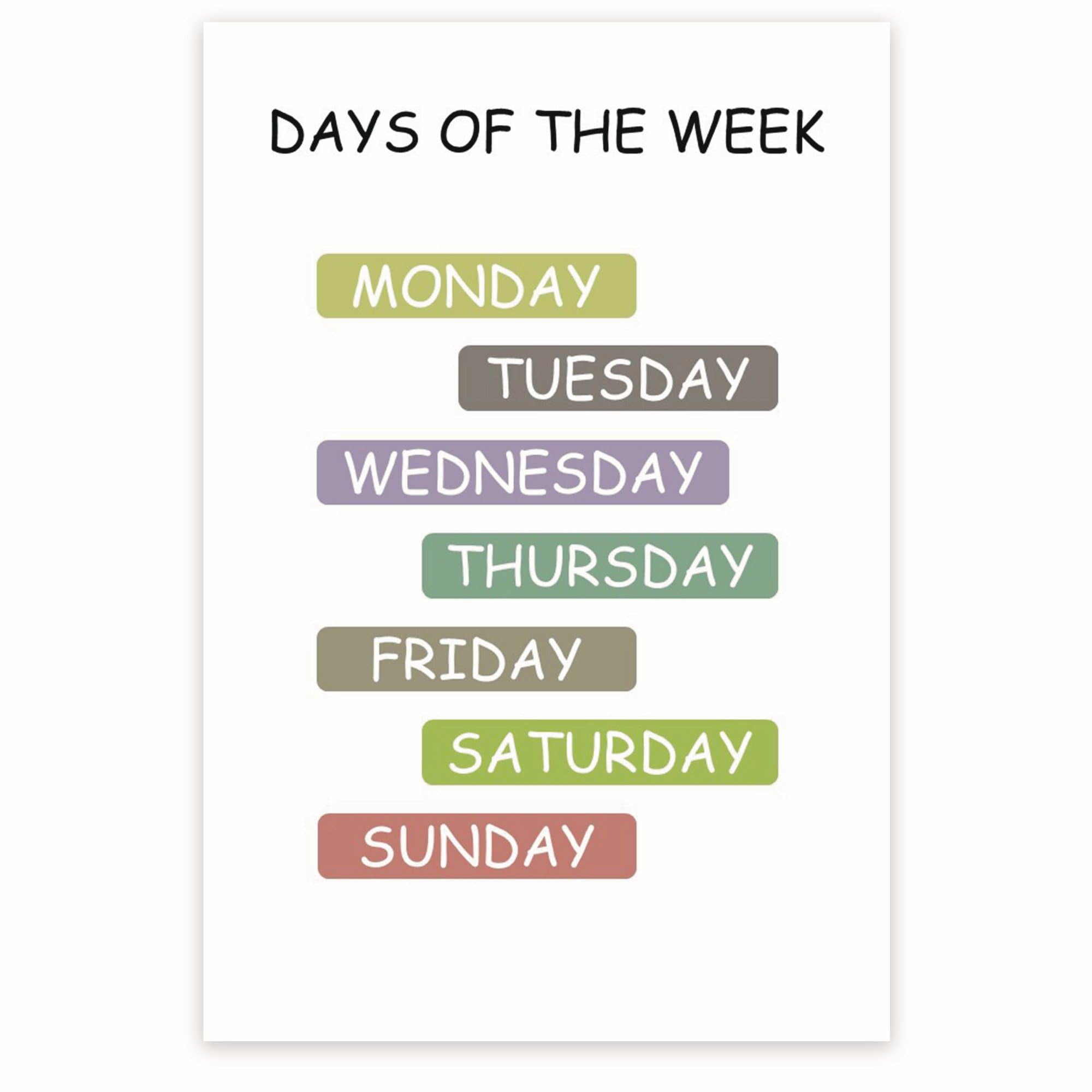Bliss Monkey Co. Days Of The Week Classroom Poster - Early Learning ...